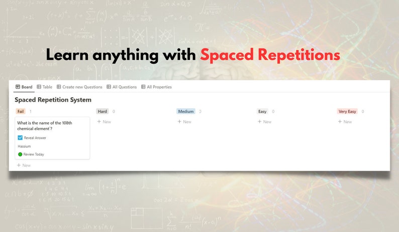 Spaced Repetition Flashcards for Notion, Student Template, ADHD Brains ...