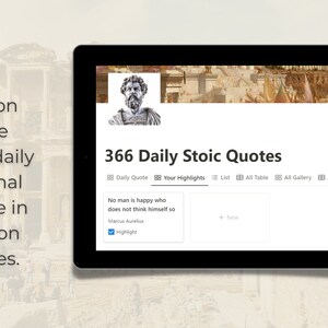 365 Days of Stoic Wisdom: Daily Quote Notion Template - Journey Through ...