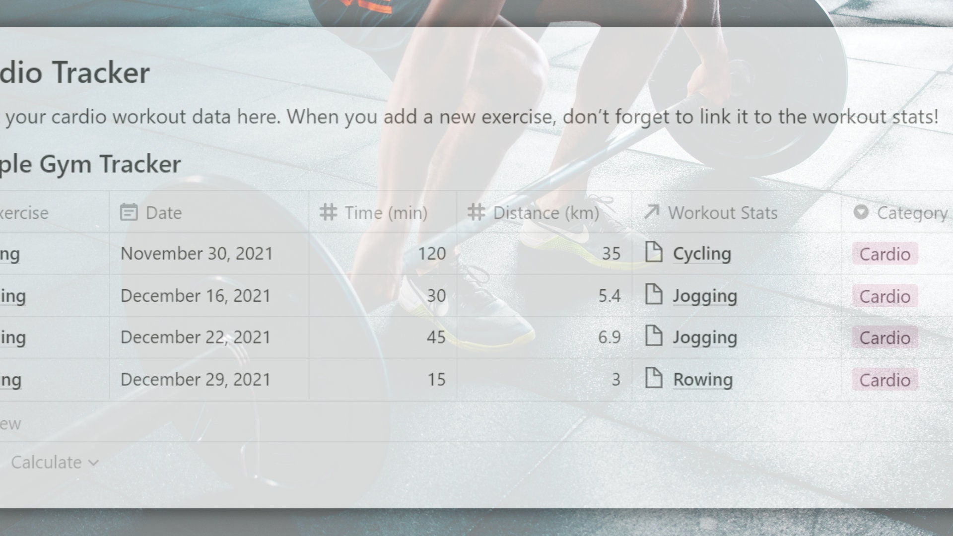 Simple Workout and Gym Tracker Template for Notion, Workout Planner ...