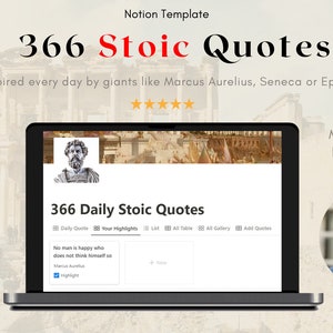 365 Days of Stoic Wisdom: Daily Quote Notion Template - Journey Through ...
