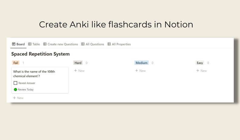 Spaced Repetition Flashcards for Notion Student Template - Etsy