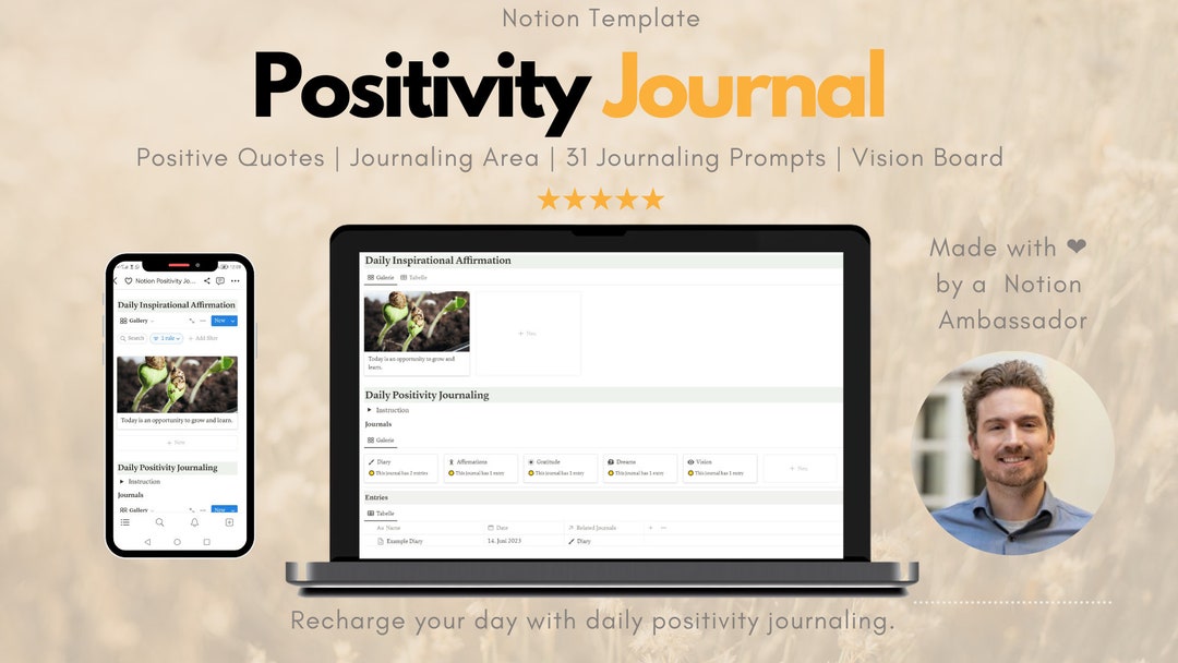 Notion Journaling Template | Vision Board | Positive Affirmations ...