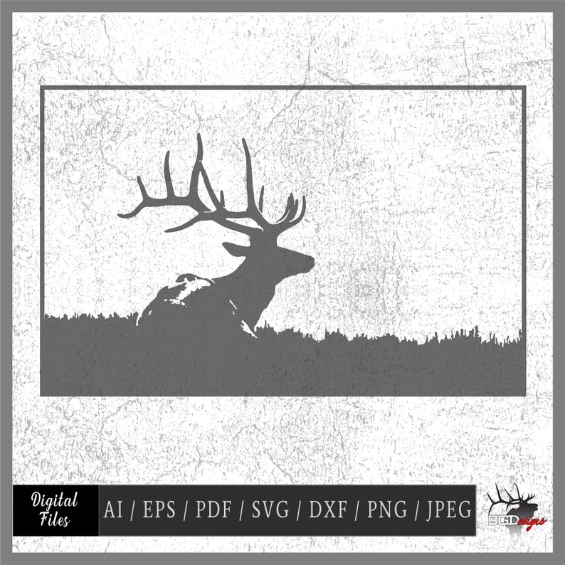 Elk 03 Vector Eps / Ai / Pdf / Dxf / Svg / Png / Jpeg Bull Elk - Etsy ...