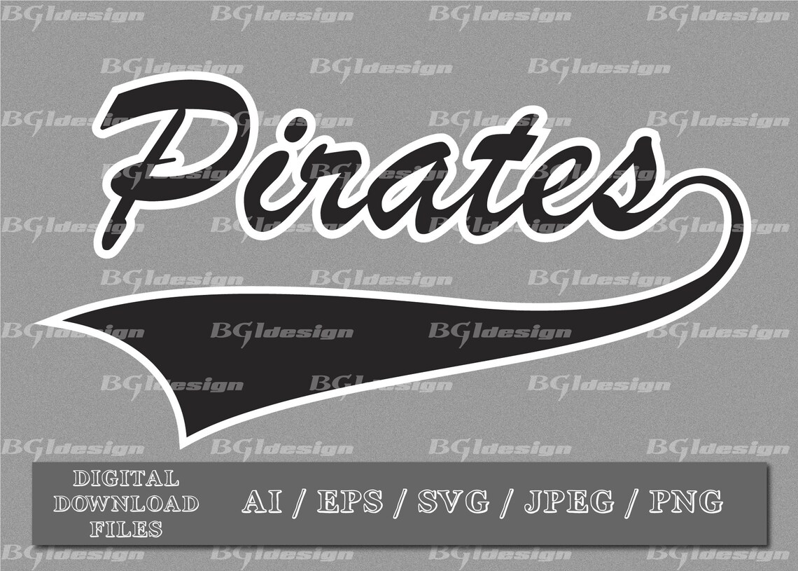 Pirate Baseball Swoop Vector Files .ai / .eps / Pdf / Svg / - Etsy