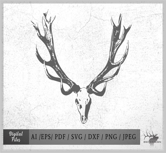 Elk Skull 4 Vector Eps / Ai / Svg / Dxf / Pdf / Png / Jpeg Elk - Etsy