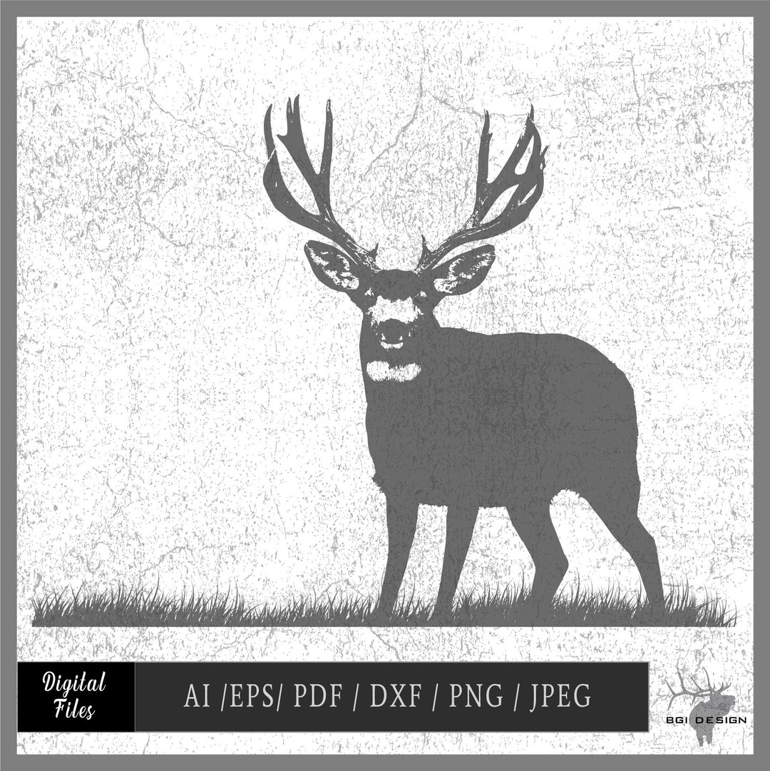 Mule Deer 77635 Vector Eps / Ai / Pdf / Dxf / Png / Jpeg Buck ...