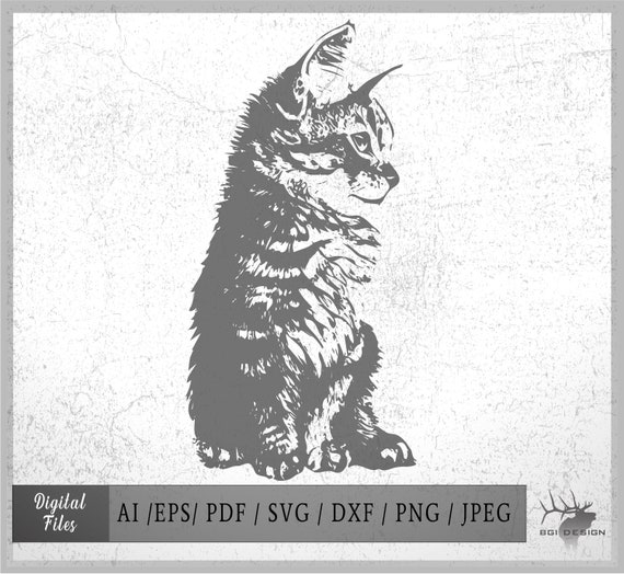 Kitty 3 Vector Eps / Ai / Svg / Dxf / Pdf / Png / Jpeg Cat - Etsy