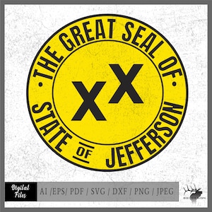 State of Jefferson Vector Eps / Ai / Svg / Png Oregon Cal - Etsy