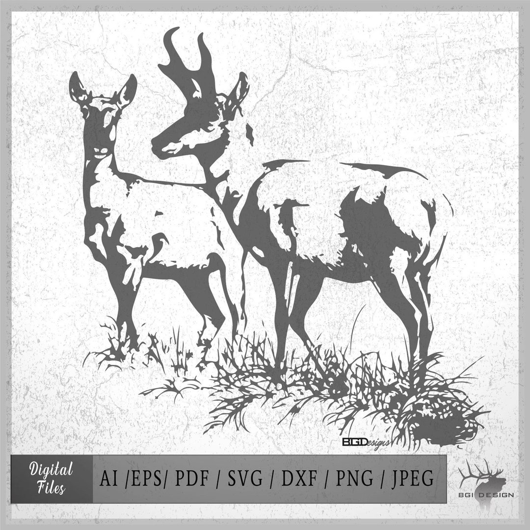 Pronghorn 6648 Vector Eps / Ai / Svg / Dxf / Pdf / Jpeg / Png Antelope ...