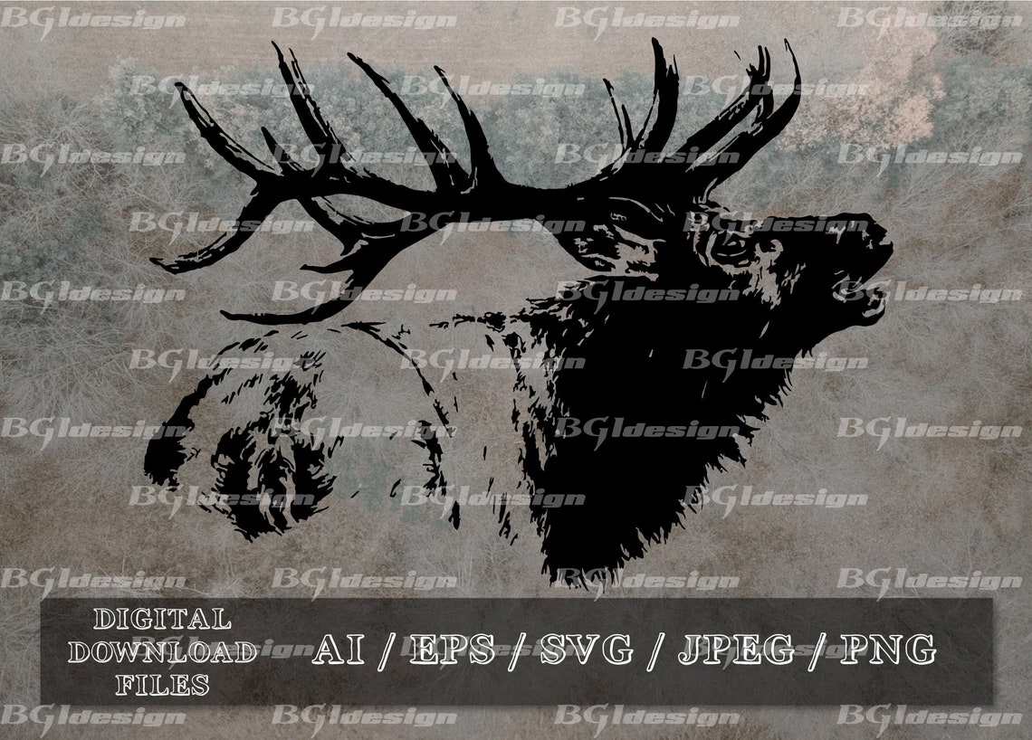 Bugling Elk Vector Eps / Ai / Svg / Png Bull Elk - Etsy