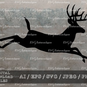 Running Deer Vector Eps / Ai / Svg / Png Running Buck - Etsy