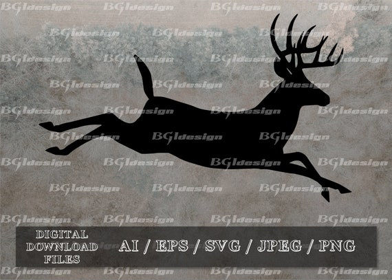 Running Deer Vector Eps / Ai / Svg / Png Running Buck - Etsy