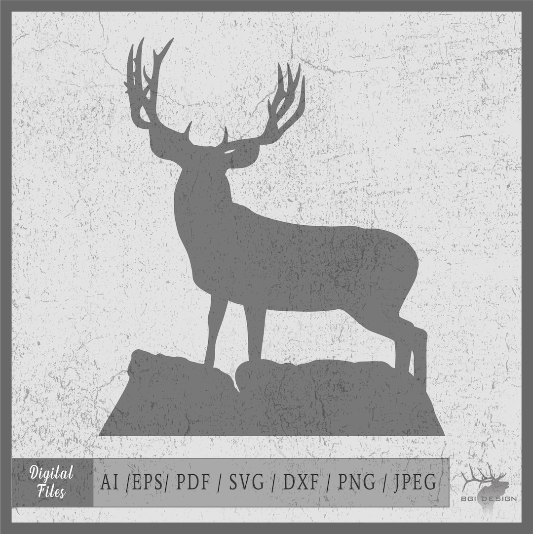 Mule Deer 3 Vector Eps / Ai / Svg / Pdf / Dxf / Png / Jpeg Buck ...