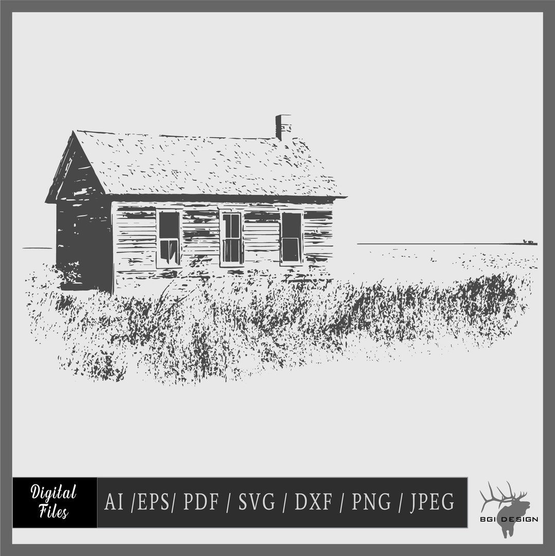 House on the Prairie Vector Eps / Ai / Pdf / Dxf / Png / Jpeg - Etsy