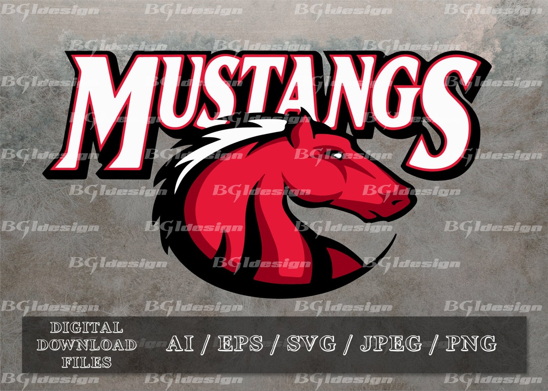 Mustangs Vector Eps / Ai / Svg / Png Central Maine Community - Etsy