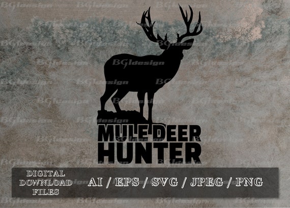Mule Deer Hunter 3 Vector Eps / Ai / Svg / Png / Jpeg | Etsy
