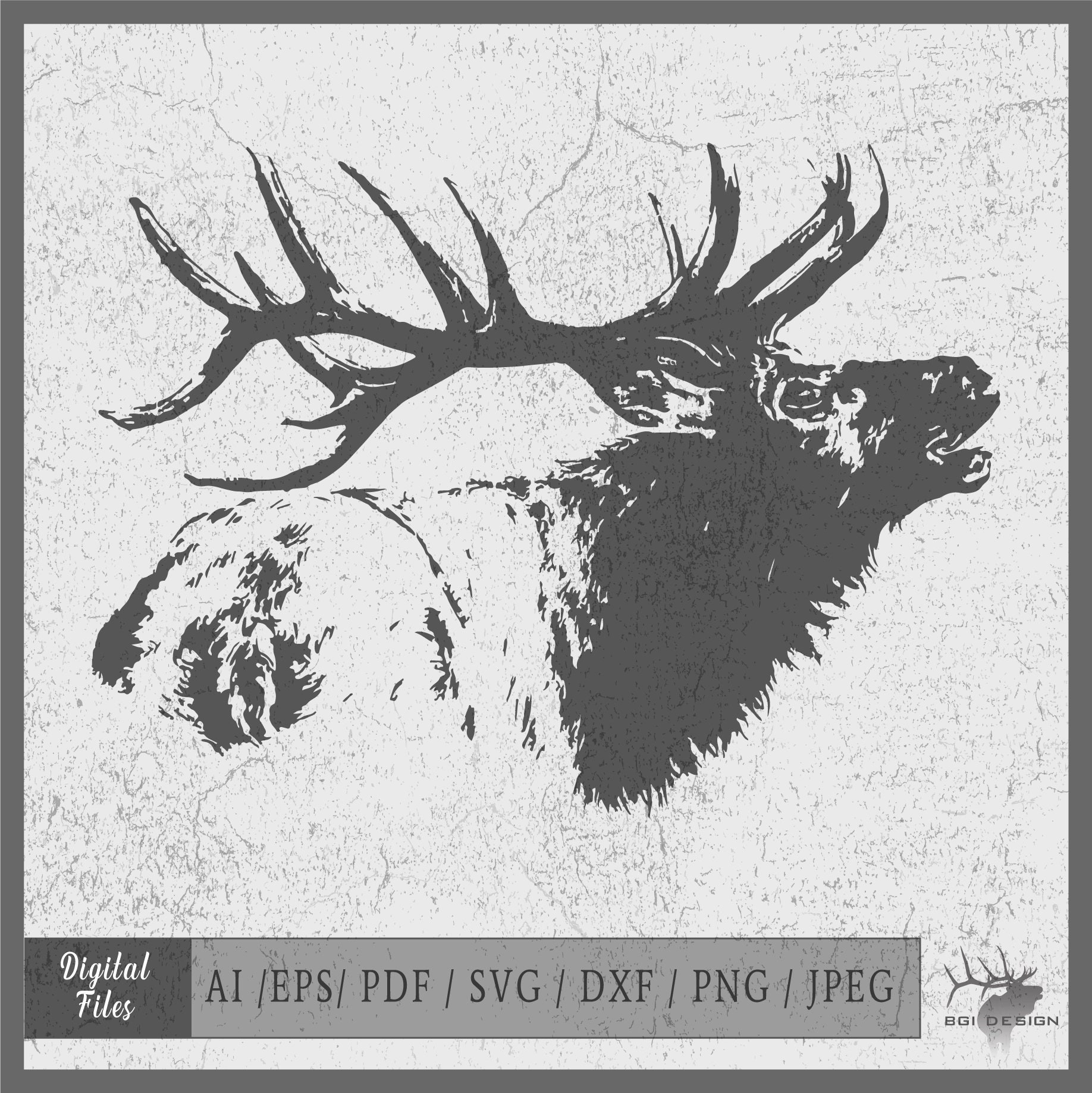 Bull Elk Bugling Silhouette