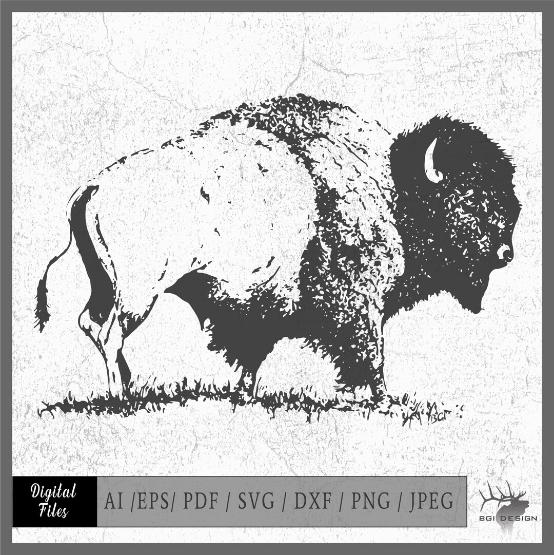 Bison 3 Vector Eps / Ai / Pdf / Svg / Dxf / Png / Jpeg Buffalo - Etsy