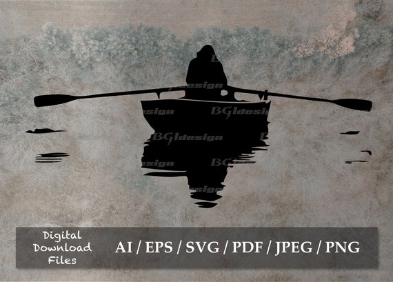 Rowing Boat Vector Eps / Ai / Svg / Png Tranquility - Etsy