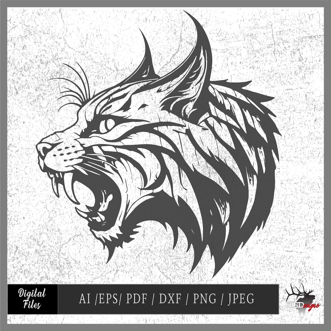 Wildcat 01 Vector Eps / Dxf / Ai / Pdf / Svg / Jpeg / Png Mascot - Etsy