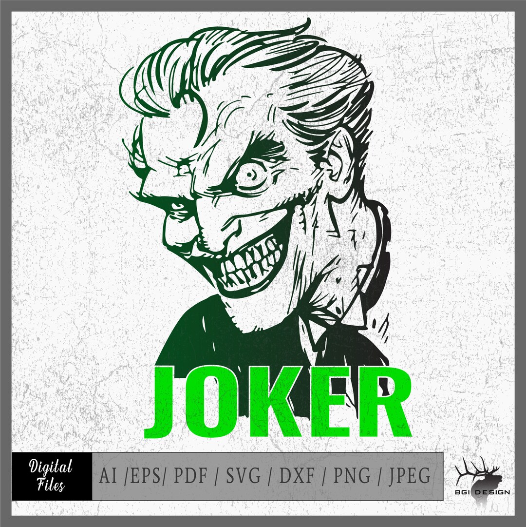 Joker 1 Eps / Ai / Svg / Pdf / Png / Jpeg - Etsy