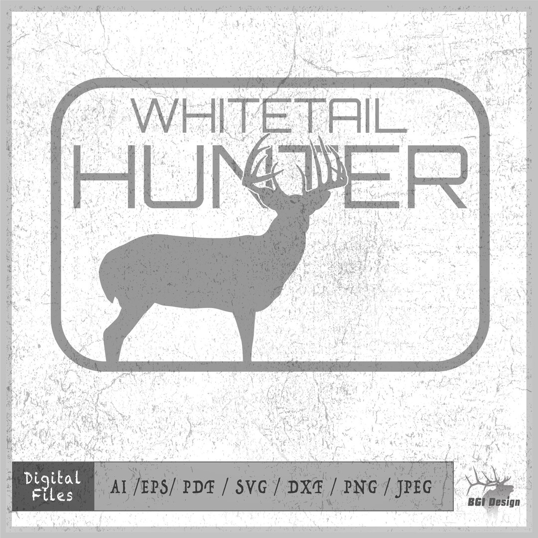 Whitetail Hunter Vector Eps / Ai / Svg / Pdf / Dxf / Png / Jpeg Deer ...