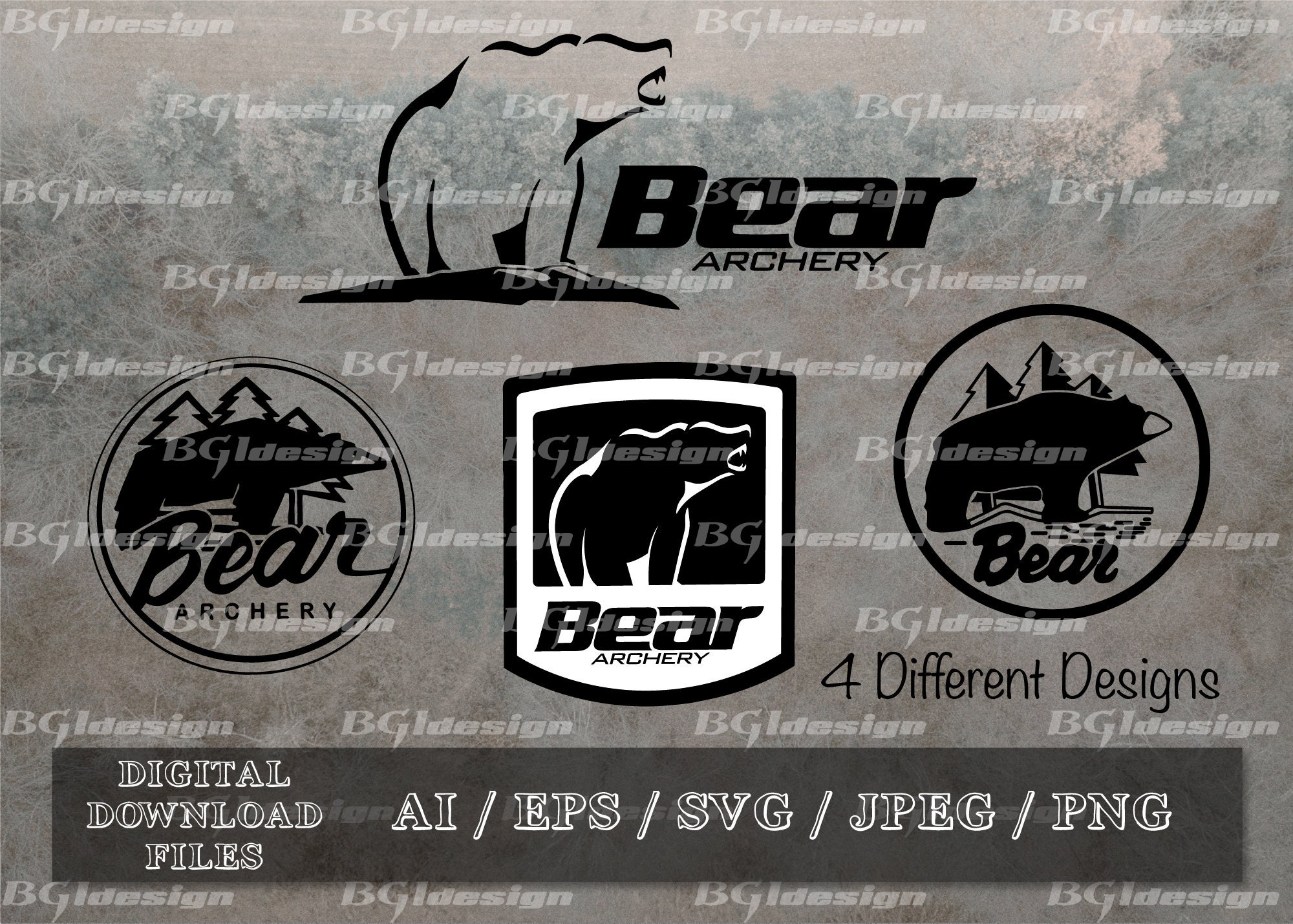 Bear Archery vector eps / ai / svg / png Fred Bear | Etsy