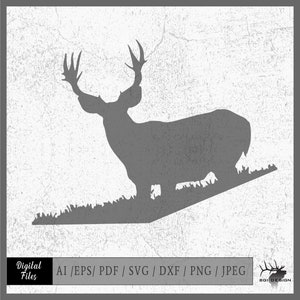 Mule Deer 2 Vector Eps / Ai / Svg / Pdf / Dxf / Png / Jpeg Buck ...