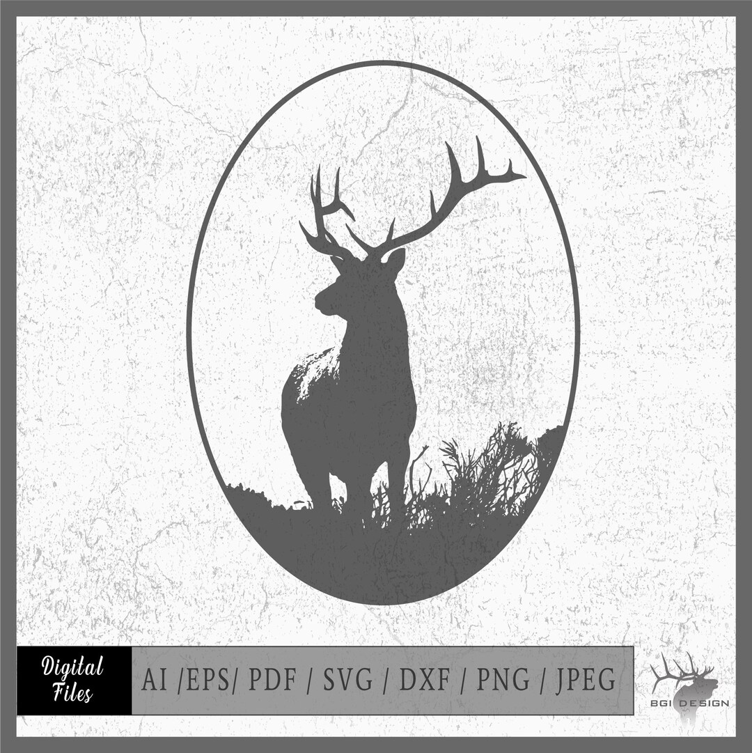 Elk Bull 4 Vector Eps / Ai / Svg / Pdf / Dxf / Png / Jpeg Bull Elk - Etsy
