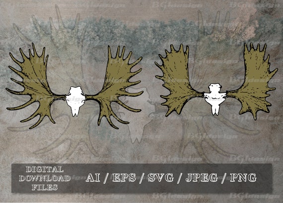 Moose Skull 1 Vector Eps / Ai / Svg / Png | Etsy