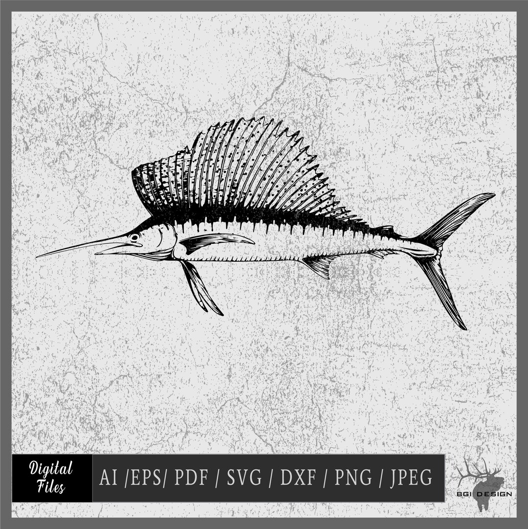 Sailfish 778D Vector Eps / Ai / Svg / Dxf / Jpeg / Pdf / Png Fish ...