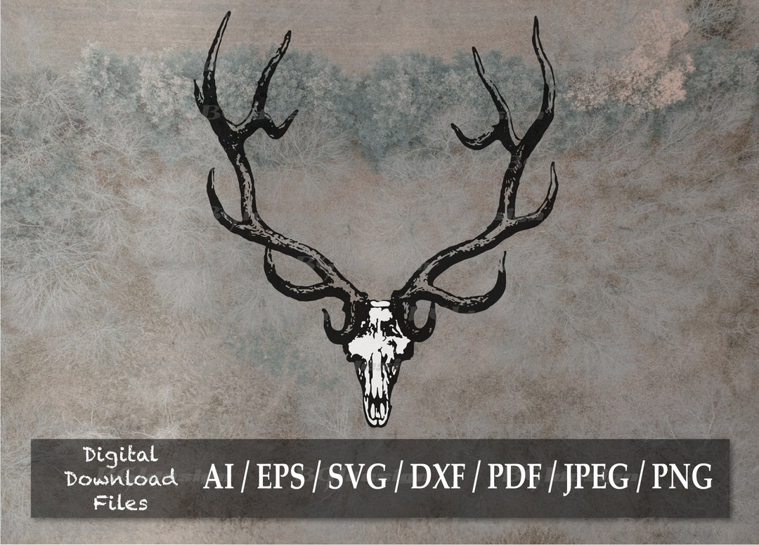 Elk Skull 3 Vector Eps / Ai / Svg / Pdf / Jpeg / Png Elk - Etsy