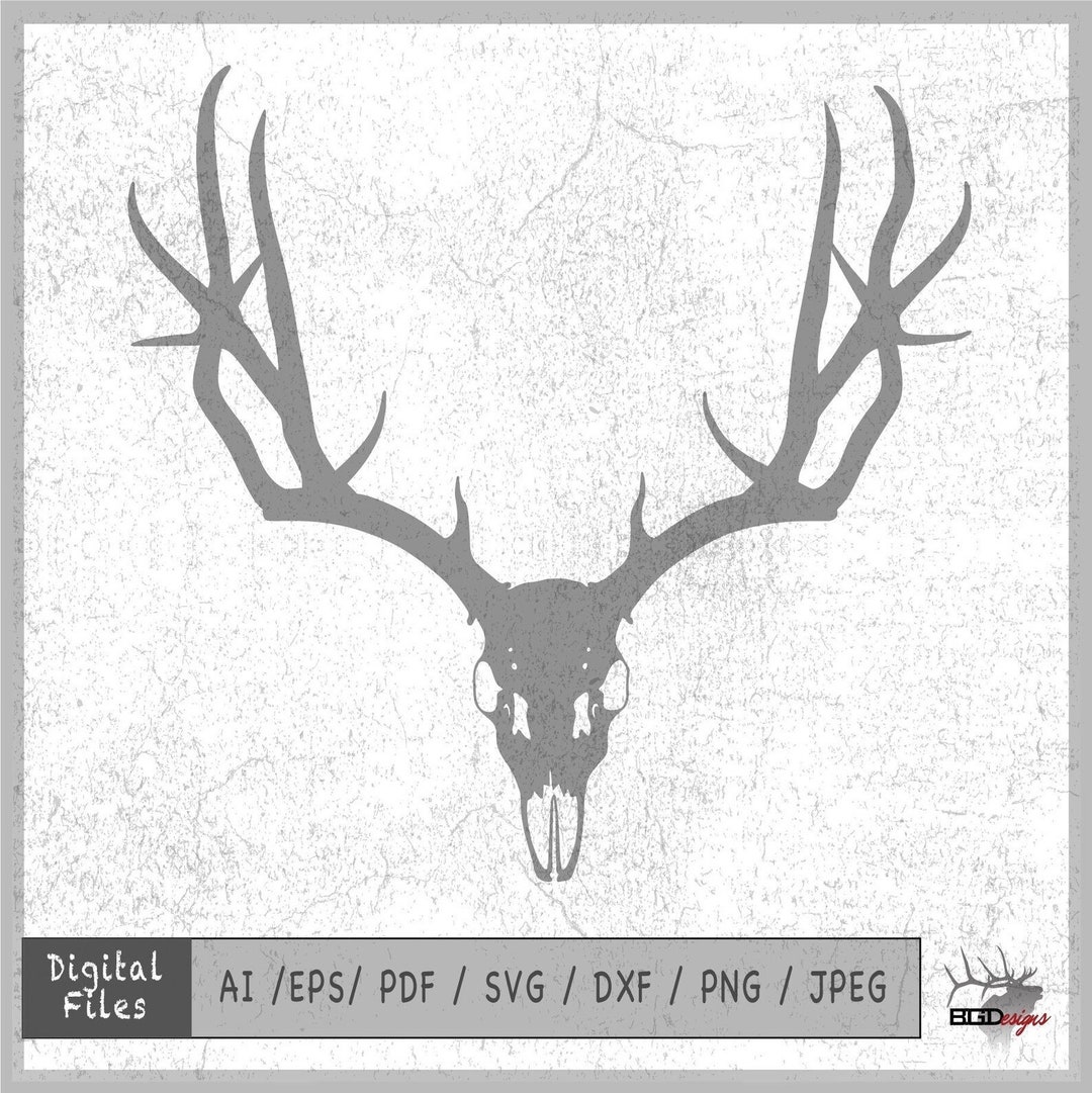 Deer Skull 3 Vector Eps / Ai / Pdf / Dxf / Svg / Png / Jpeg Buck ...