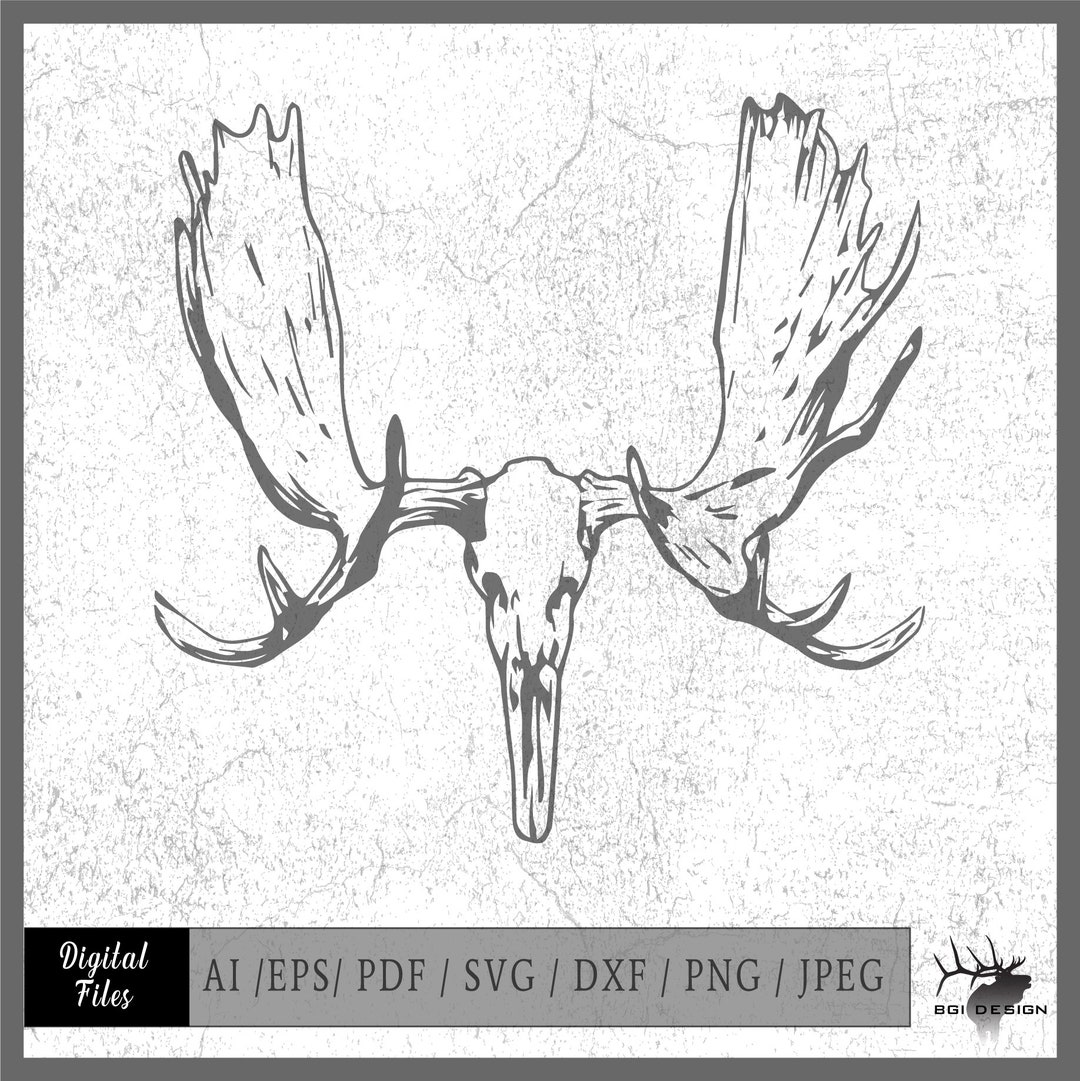 Moose Skull 56 Vector Eps / Ai / Svg / Png / Dxf / Pdf / Jpeg - Etsy