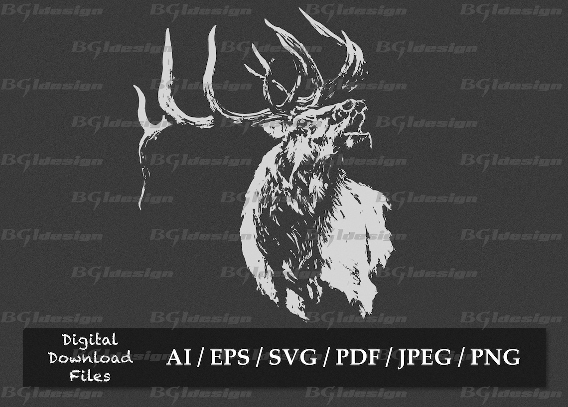 Bugling Elk 2 Vector Eps / Ai / Svg / Png Bull Elk - Etsy