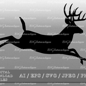 Running Deer Vector Eps / Ai / Svg / Png Running Buck - Etsy