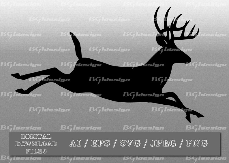 Running Deer Vector Eps / Ai / Svg / Png Running Buck - Etsy