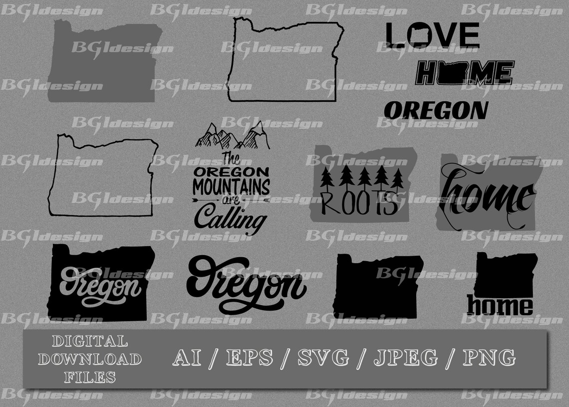 Oregon vector files .ai / .eps / pdf / svg / jpeg / png | Etsy