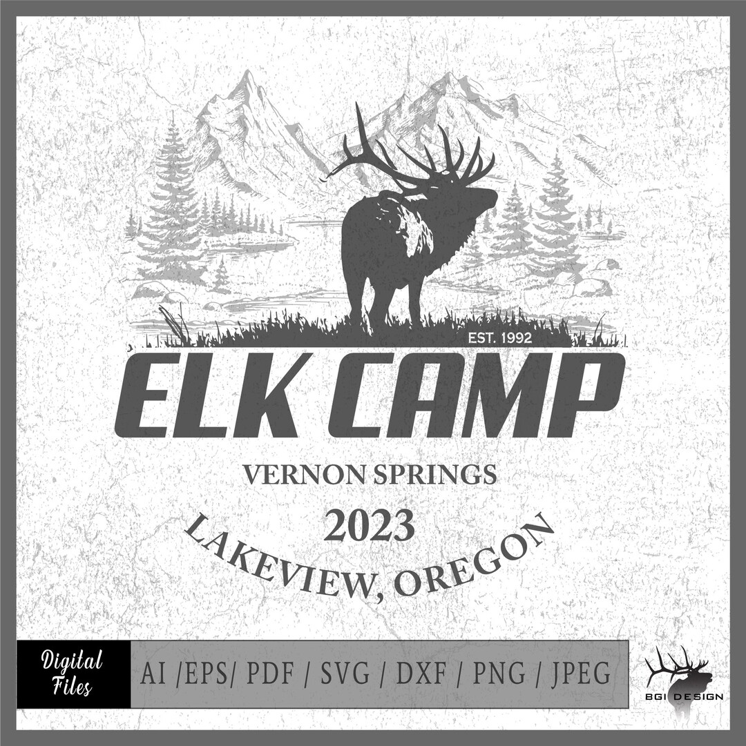 Custom Elk Camp 02 Vector Eps / Ai / Svg / Pdf / Dxf / Jpeg / Png ...