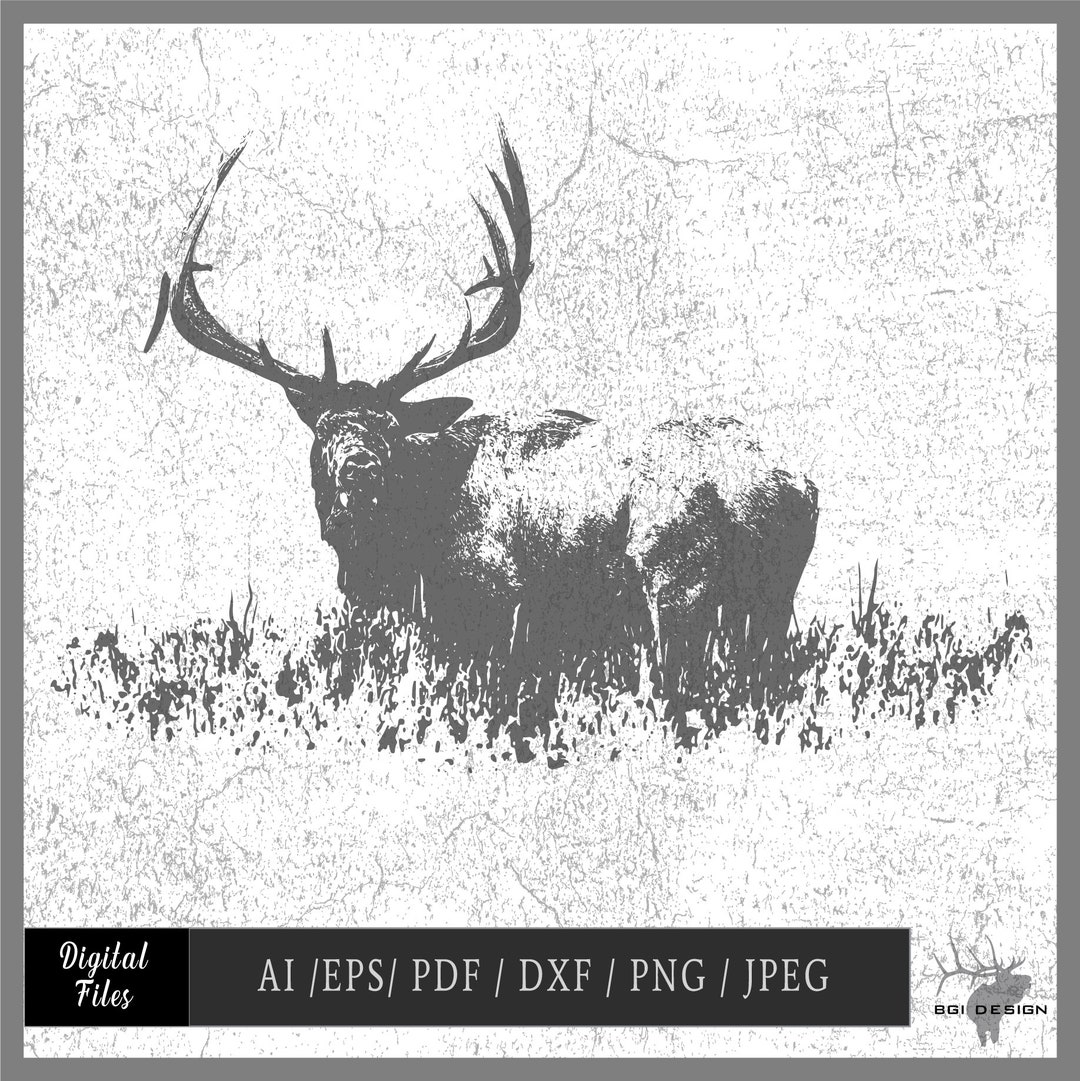 Bull 9038u Vector Eps / Ai / Pdf / Dxf / Jpeg / Png Bull Elk - Etsy Canada