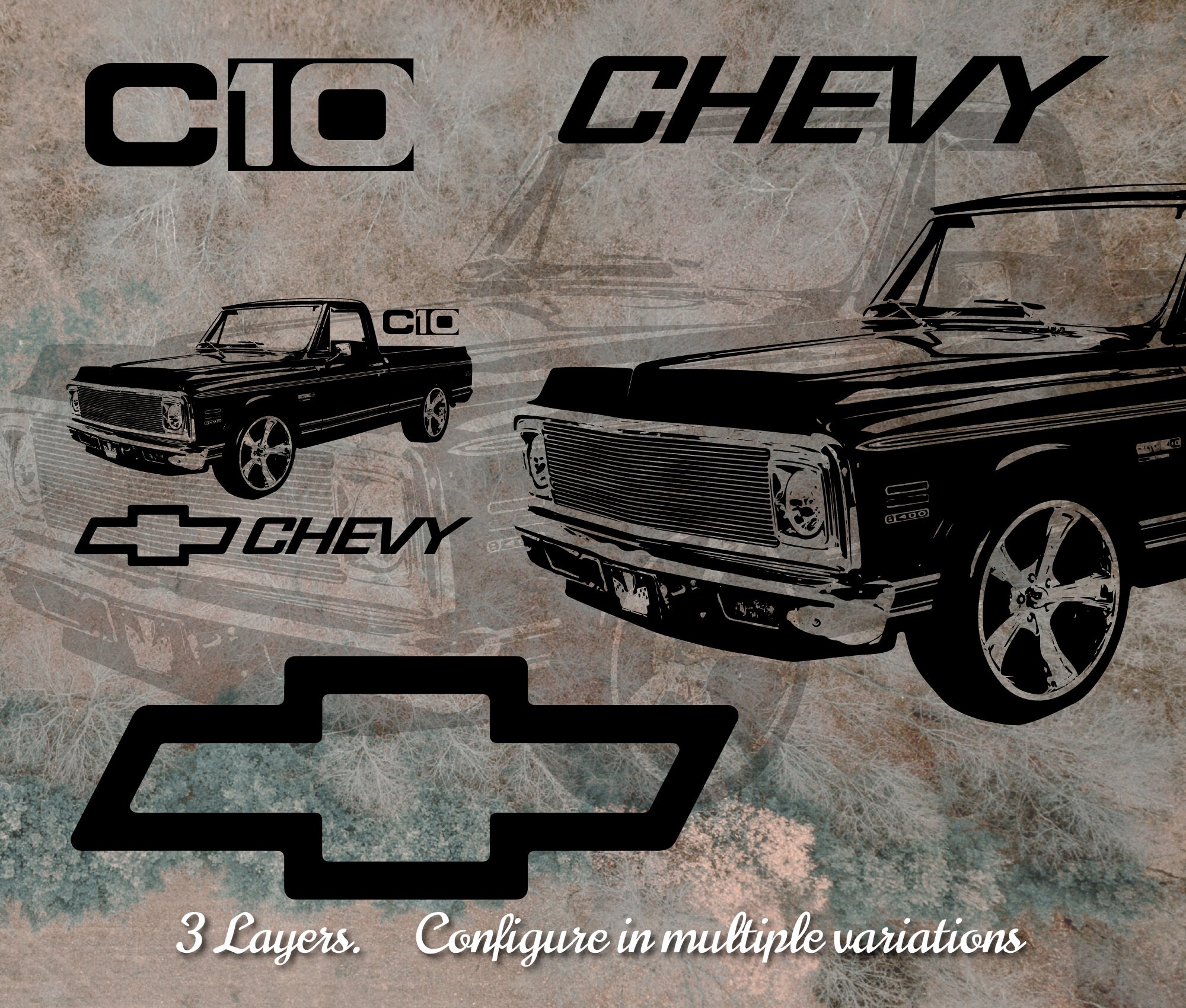Chevy C10 Vector Eps / Ai / Svg / Png Pickup - Etsy Canada