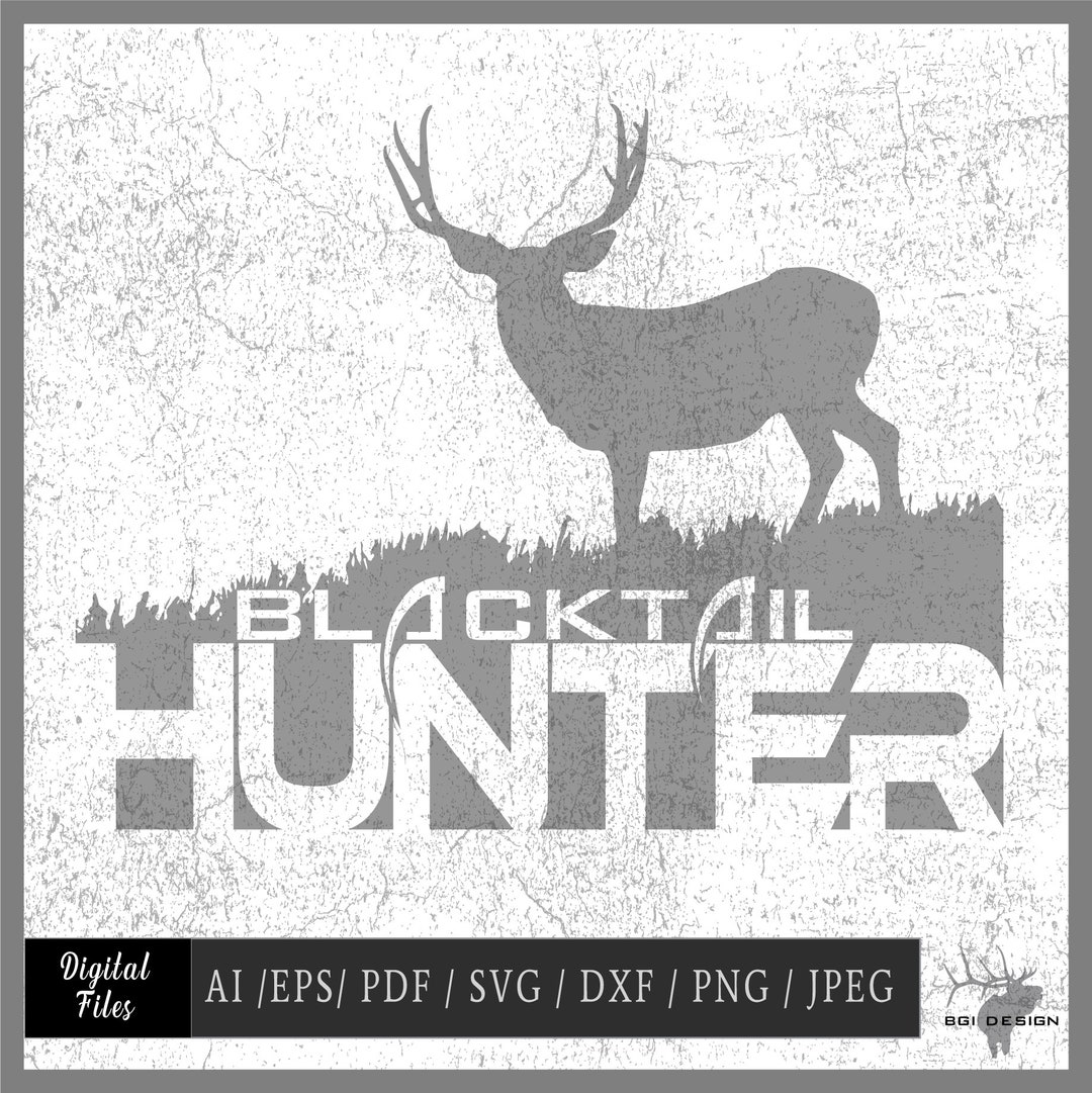 Buck Blacktail Hunter Vector Eps / Ai / Pdf / Svg / Dxf / Png / Jpeg ...