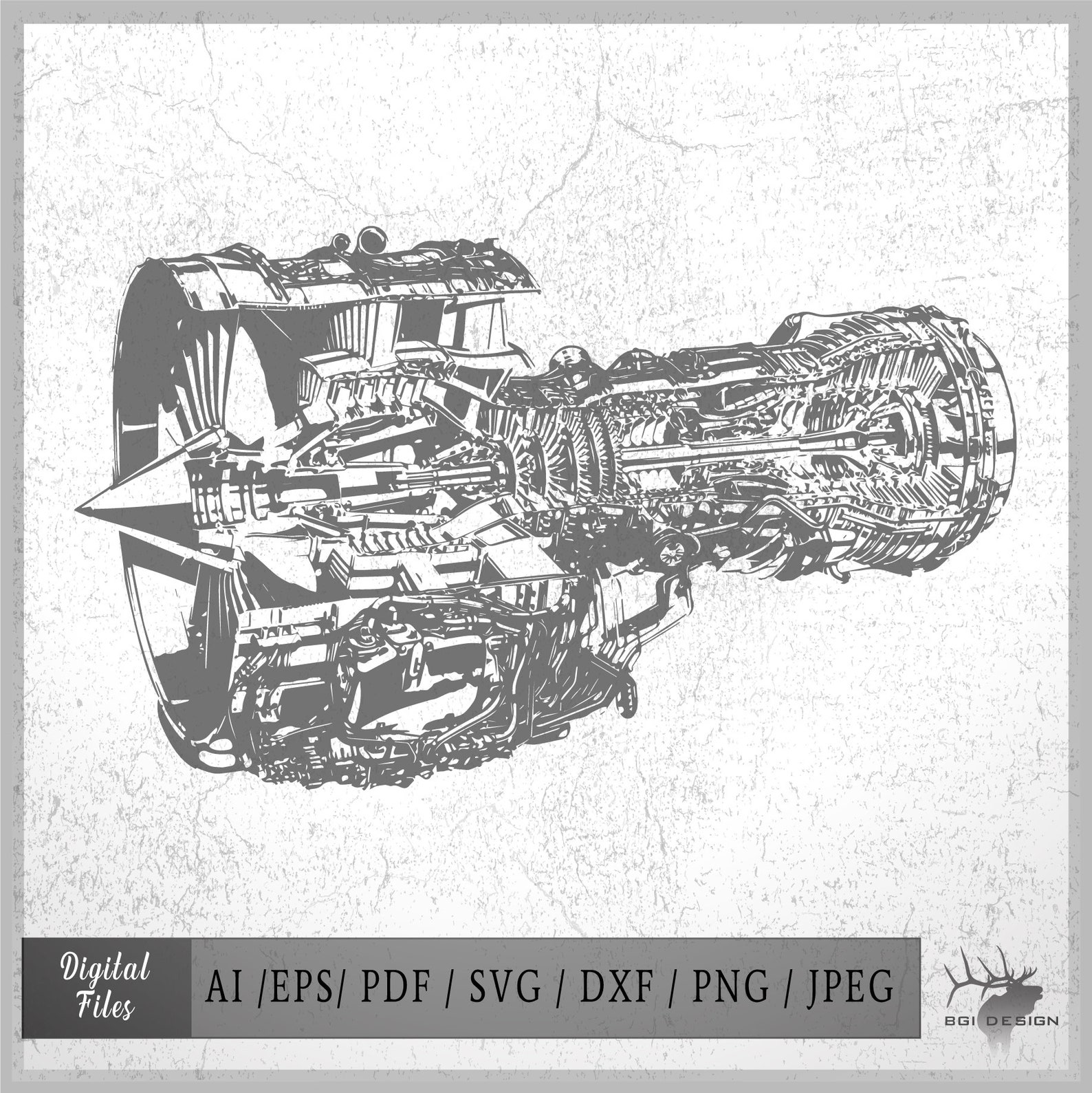 Jet Engine Vector Eps / Ai / Svg / Png / Pdf / Jpeg / Dxf - Etsy