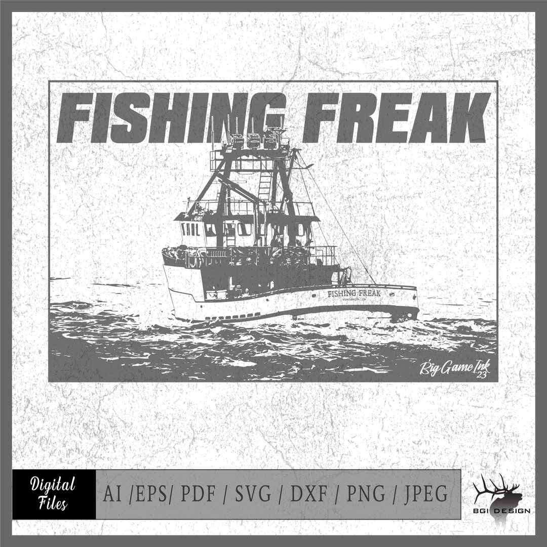 Fishing Freak Vector Eps / Ai / Svg / Png / Pdf / Dxf / Jpeg Fish ...