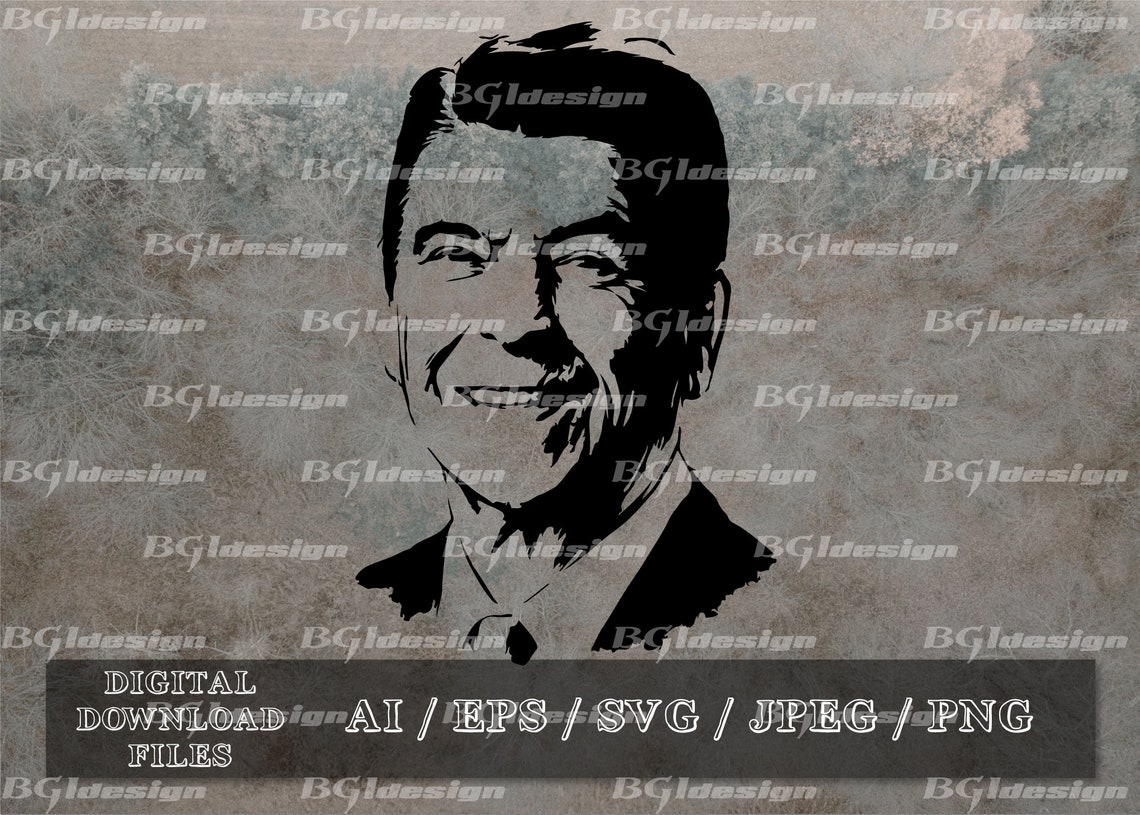 Ronald Reagan Eps / Ai / Svg / Png 40th President | Etsy