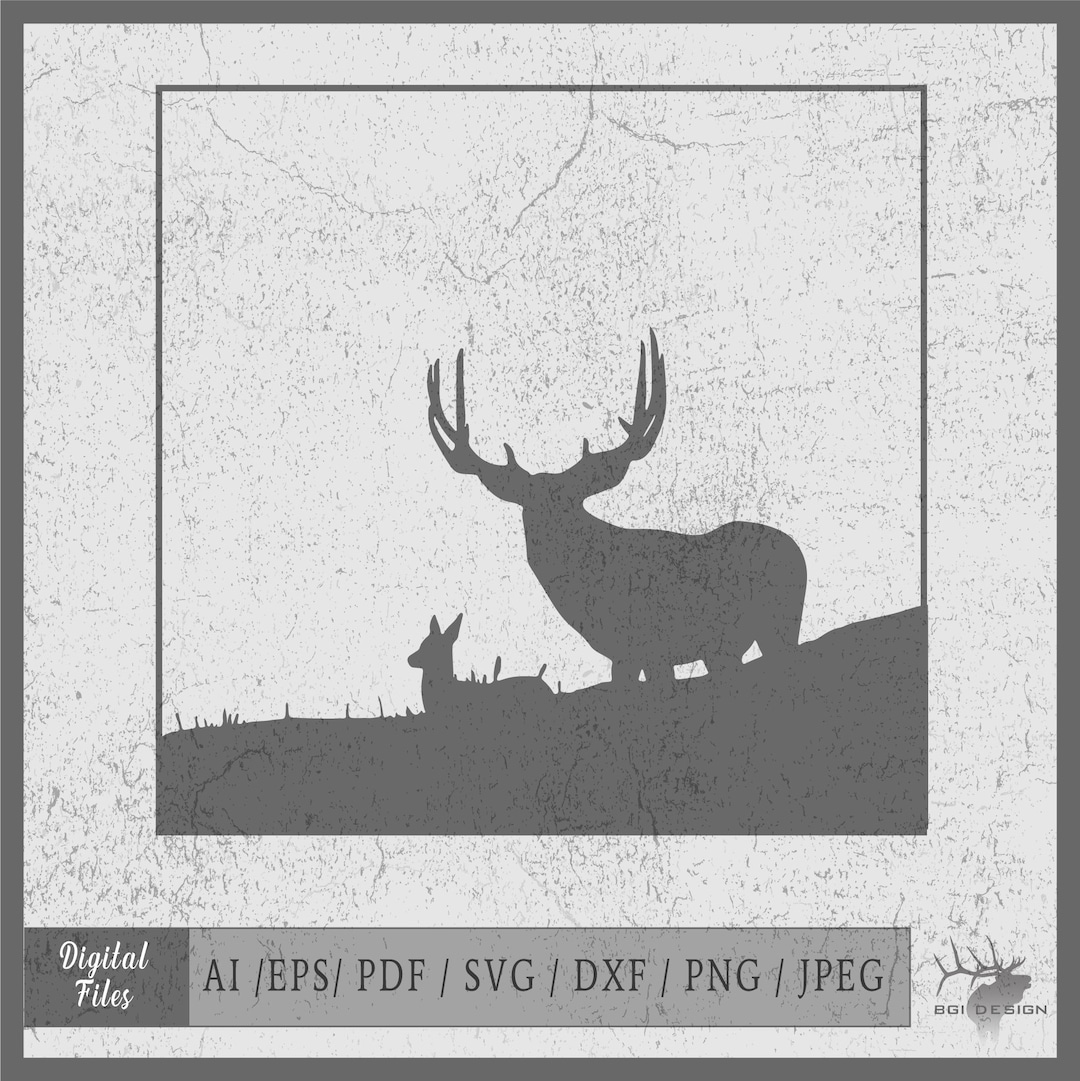 Mule Deer 6 Vector Eps / Ai / Svg / Png Buck Silhouette - Etsy