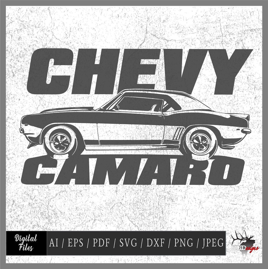 Chevy Camaro Vector Eps / Ai / Svg / Pdf / Dxf / Jpeg / Png Muscle Car ...