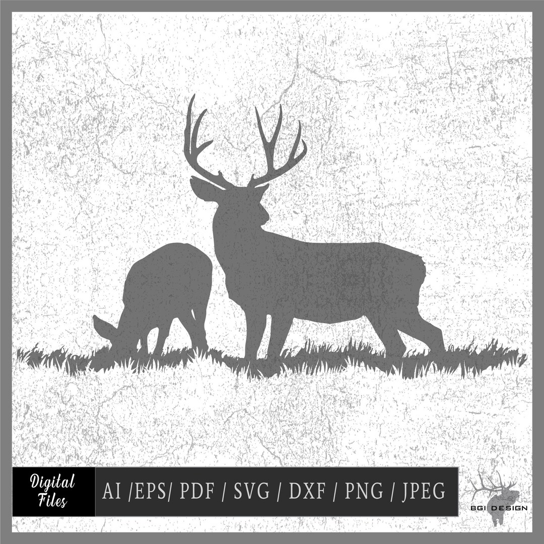 Mule Deer 8377R Vector Eps / Ai / Svg / Pdf / Dxf / Png / Jpeg Buck ...