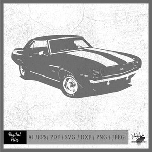 Camaro 454 Vector Eps / Ai / Svg / Pdf / Dxf / Jpeg / Png Muscle Car ...