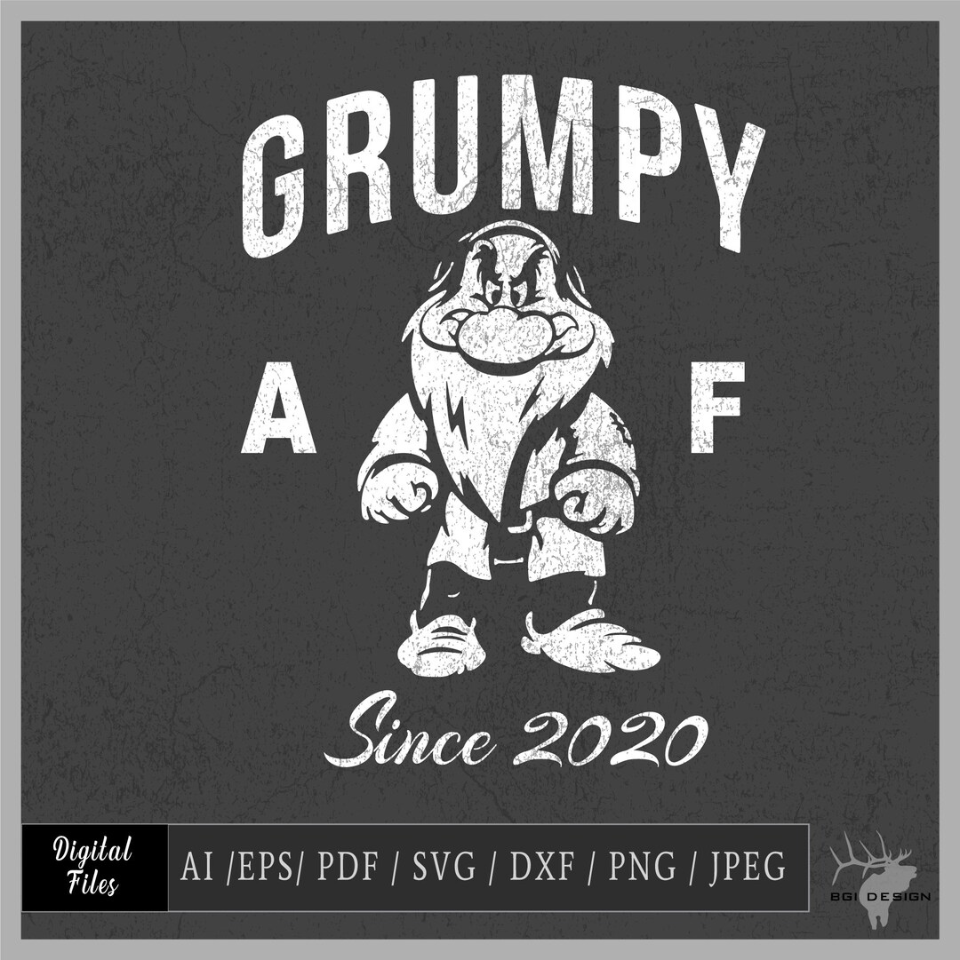 Grumpy AF Vector Eps / Ai / Svg / Pdf / Dxf / Png / Jpeg - Etsy